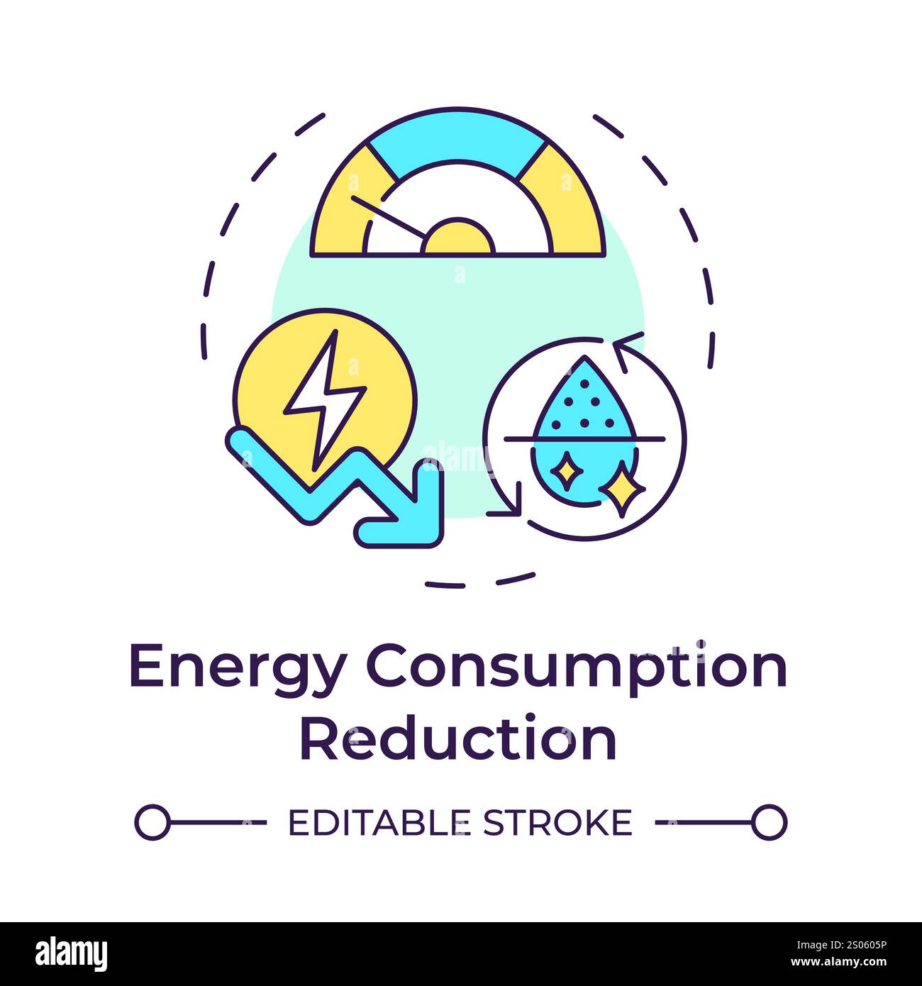Reduce energy consumption multi color concept icon Stock Vector Image & Art - Alamy
