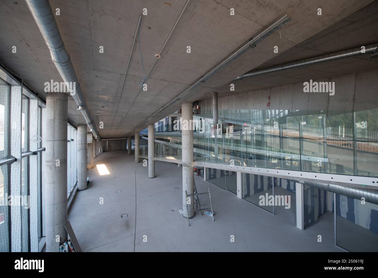 A captivating view of a modern business building under construction ...