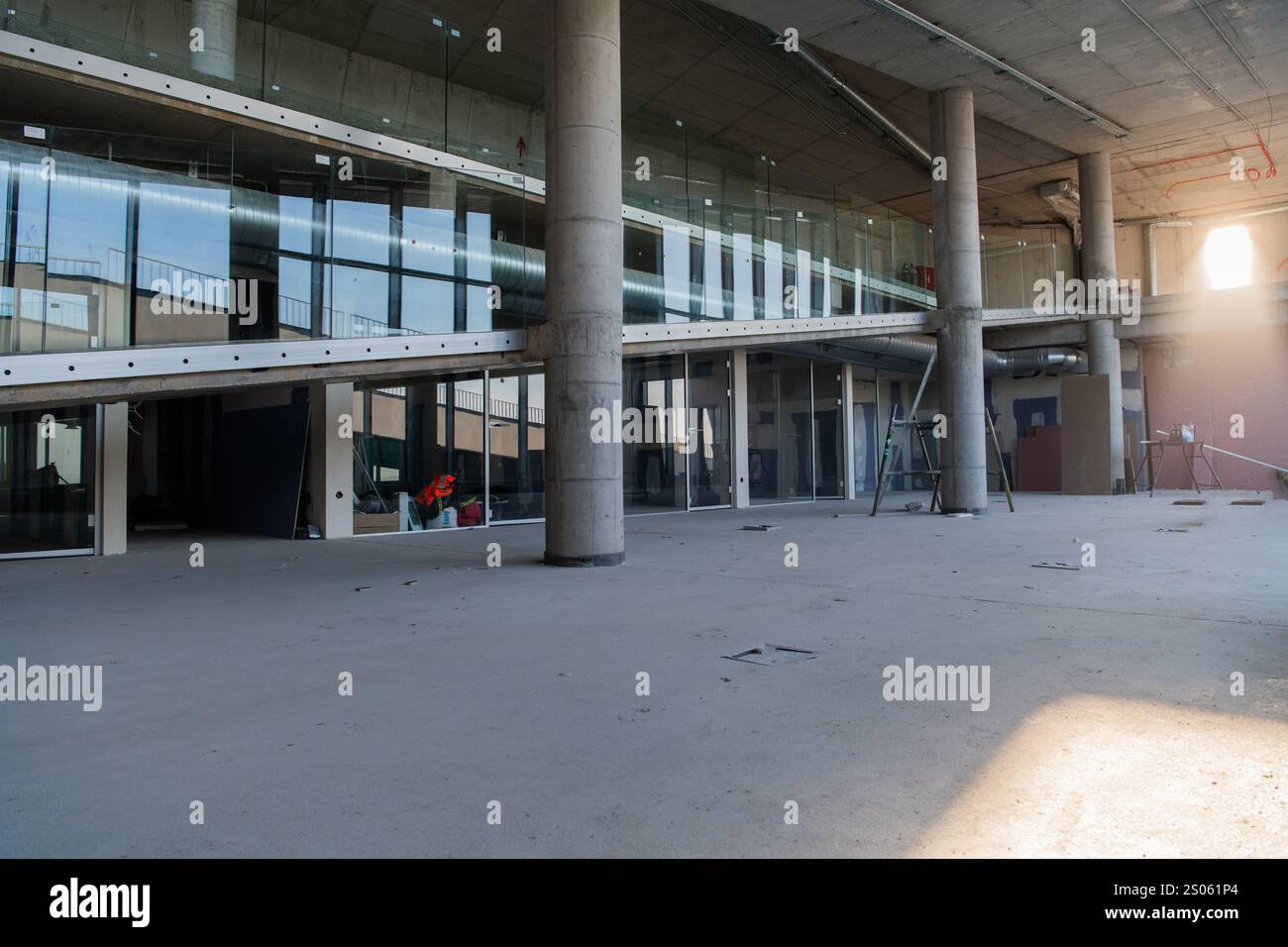 A captivating view of a modern business building under construction ...