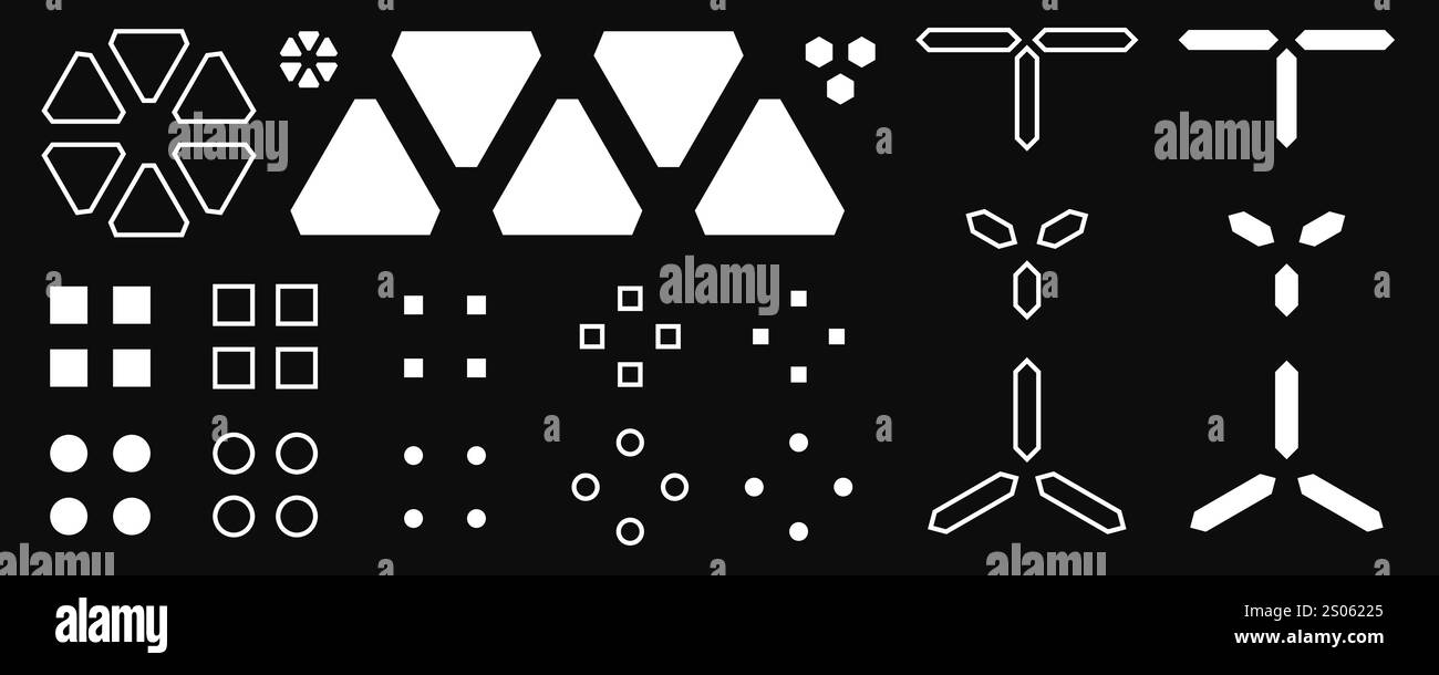 Cyberpunk HUD Vector Elements for Dystopian Design Stock Vector Image ...