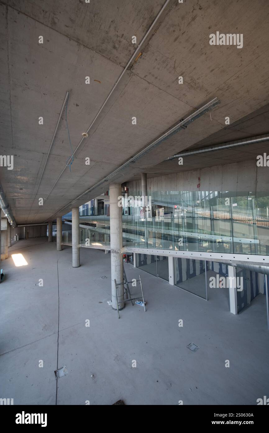 A captivating view of a modern business building under construction ...