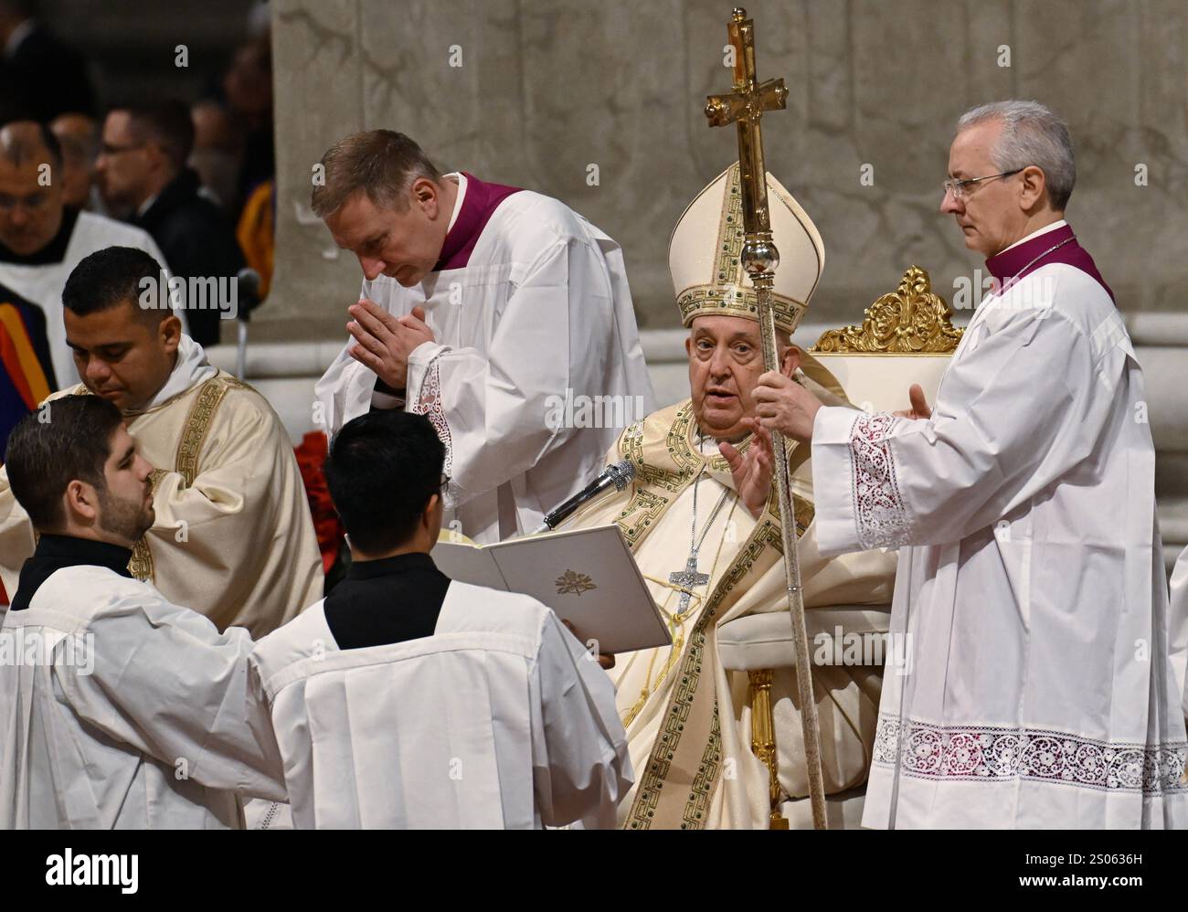 Pope Francis celebrates the Christmas Eve mass at St Peter s Basilica ...