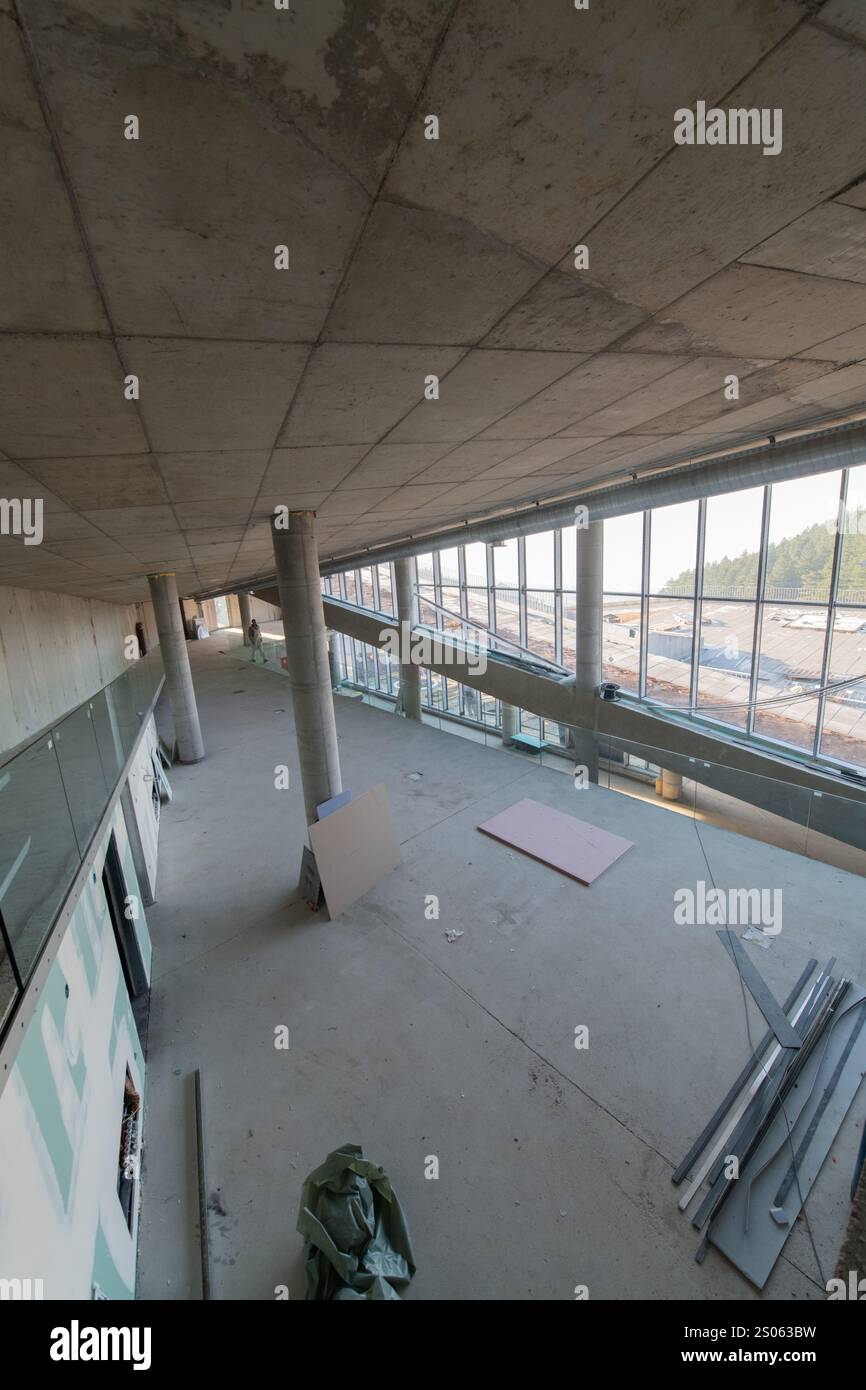 A captivating view of a modern business building under construction ...