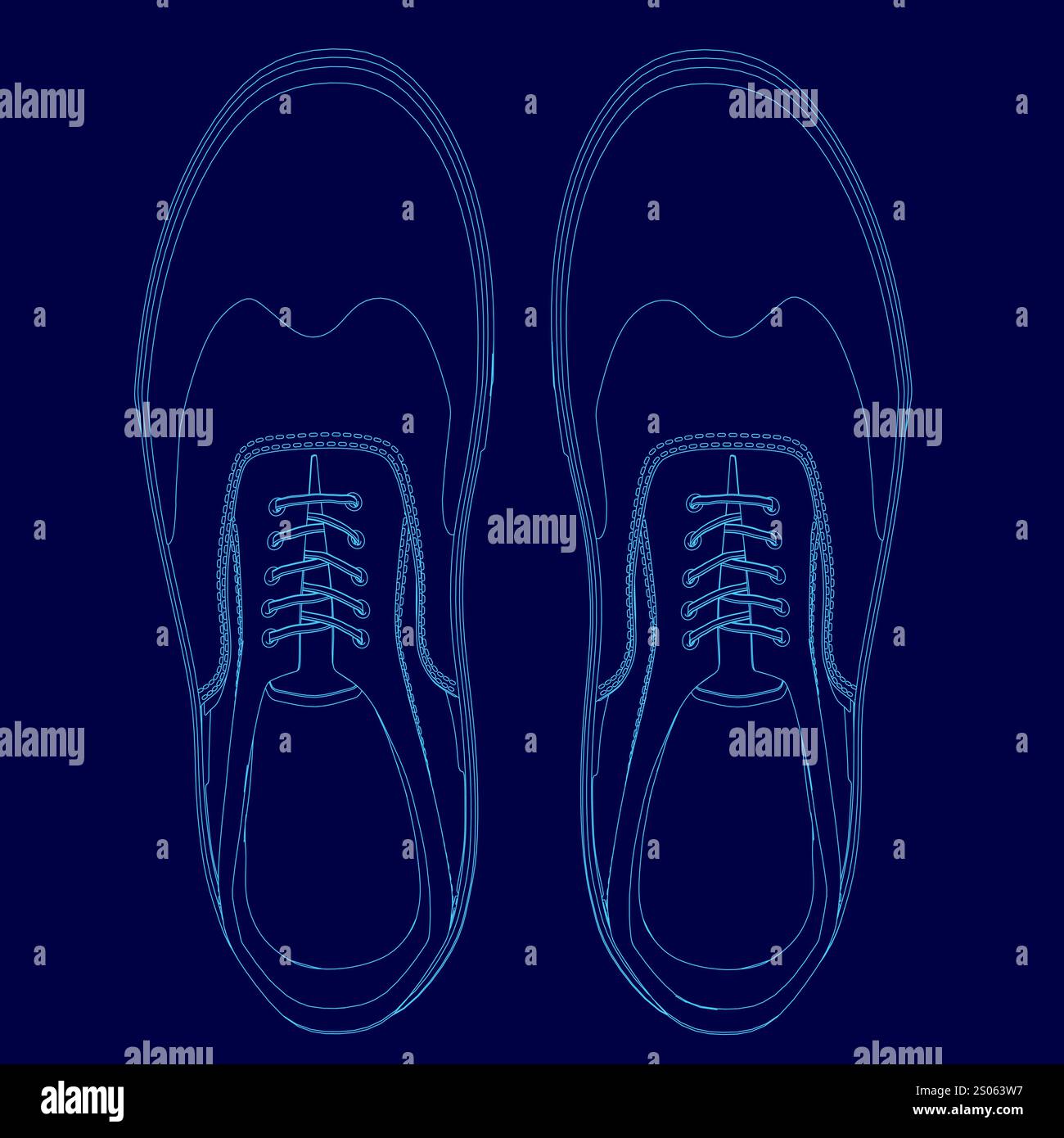 Pair of shoes are shown in a blue color. The shoes are designed in a ...