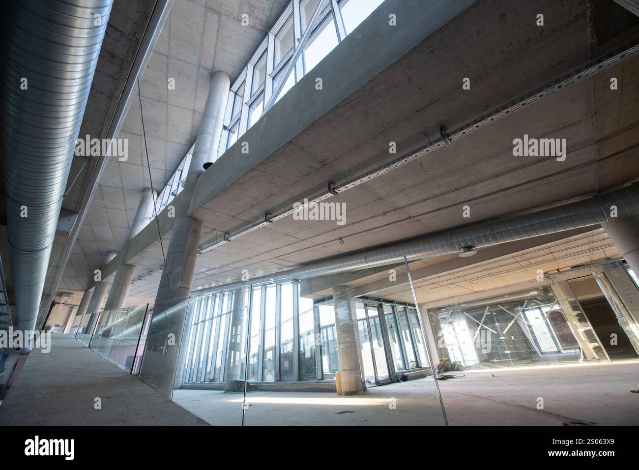 A captivating view of a modern business building under construction ...