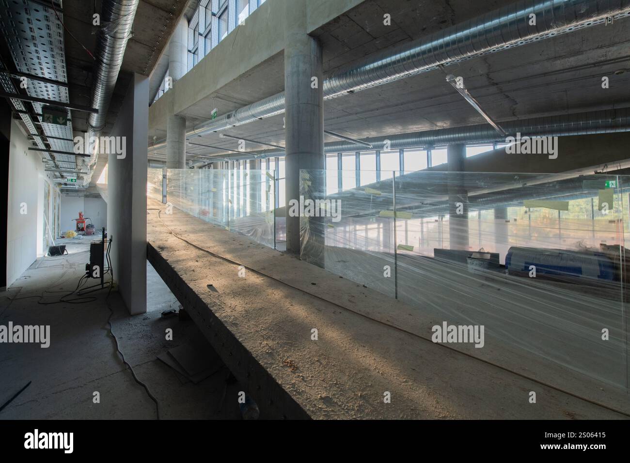 A captivating view of a modern business building under construction ...