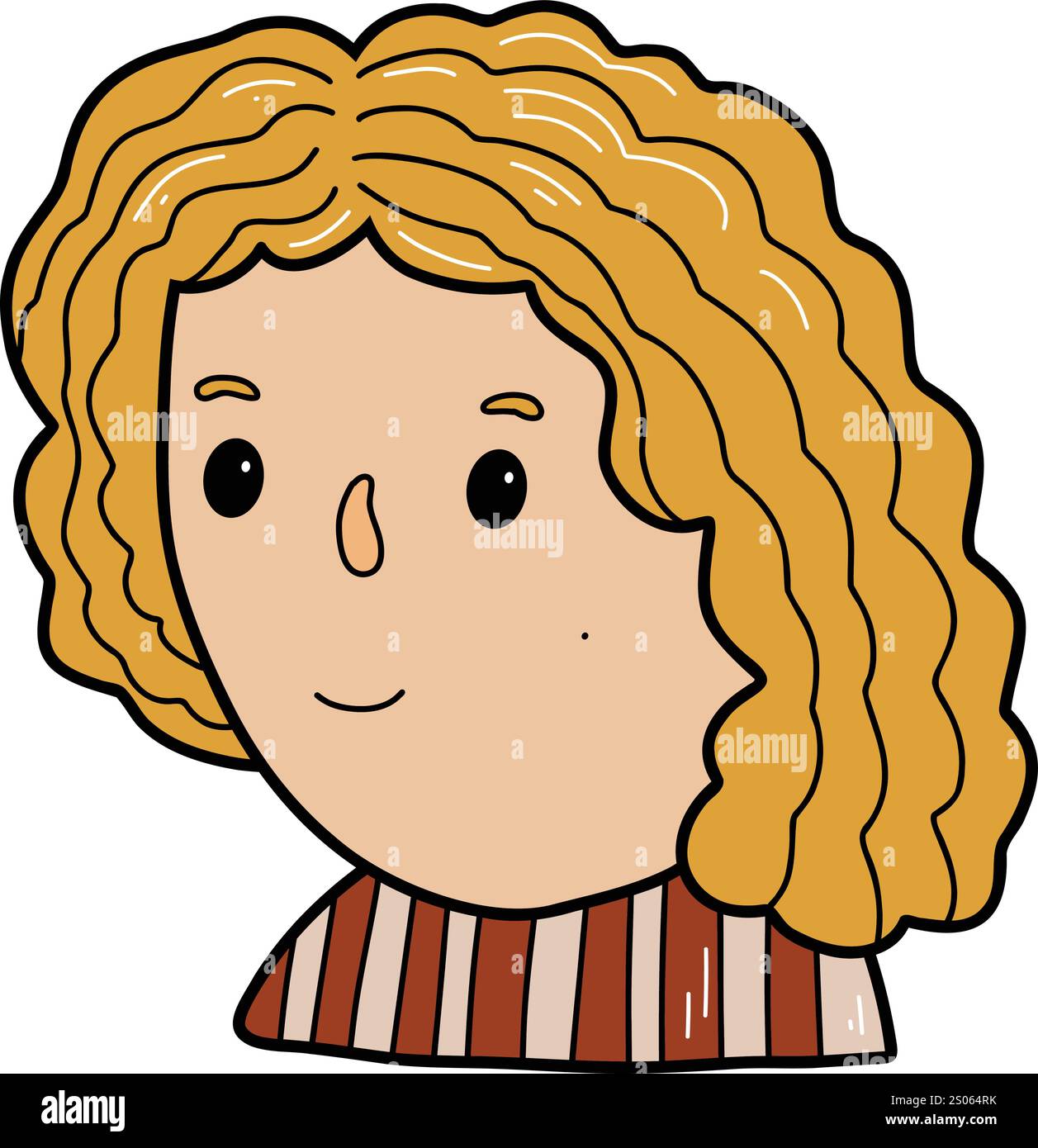 Set of icons of girls, teenagers. Female face various types signs thin ...