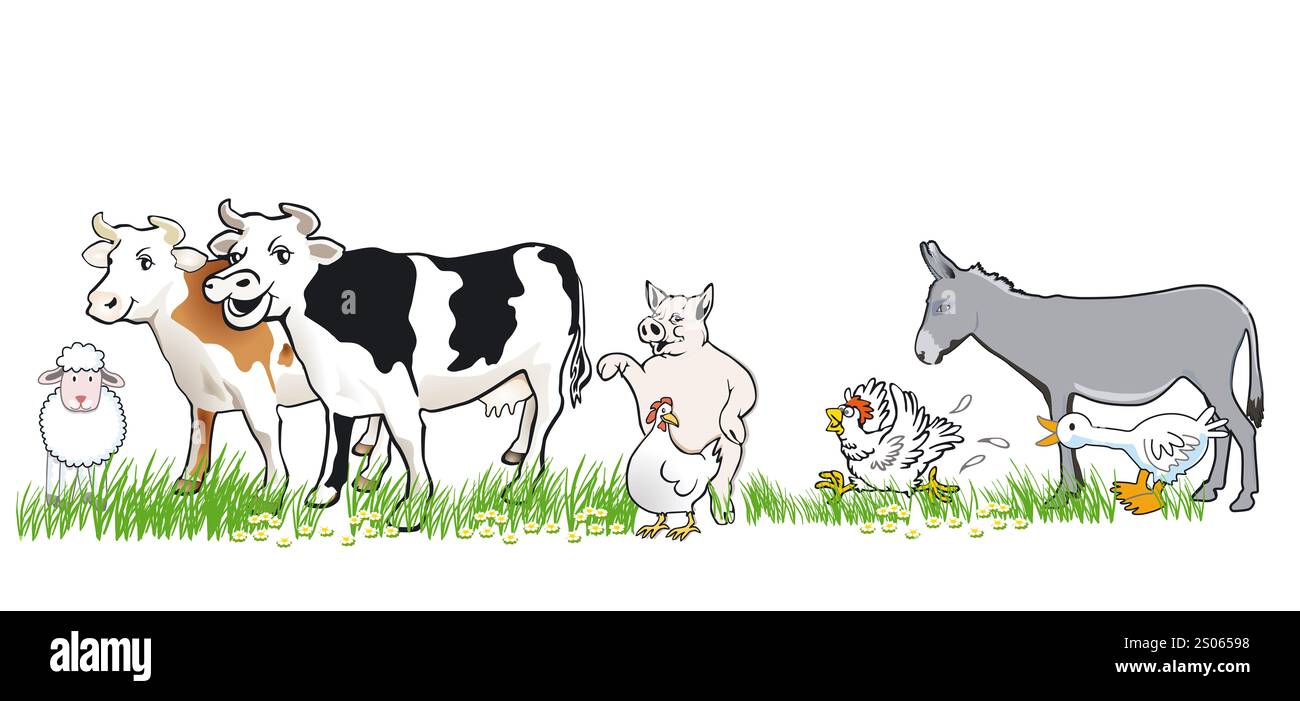 Donkey cow on farm Cut Out Stock Images & Pictures - Alamy