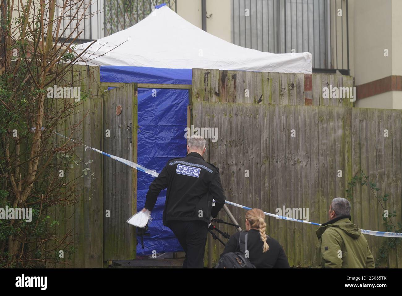 Police crime scene investigators at the scene on Fownhope Close in ...