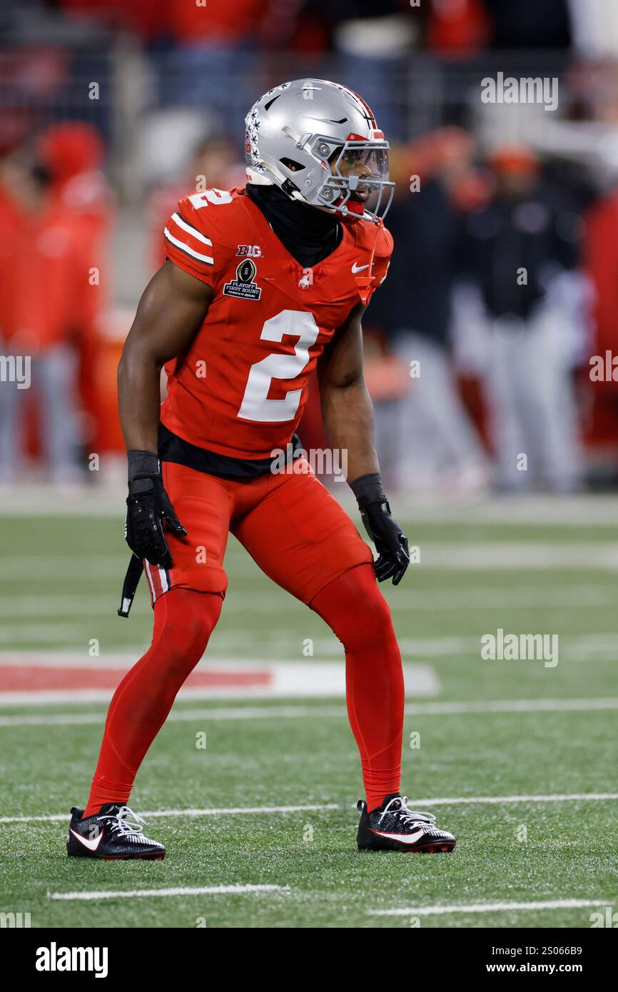COLUMBUS, OH - DECEMBER 21: Ohio State Buckeyes safety Caleb Downs (2 ...