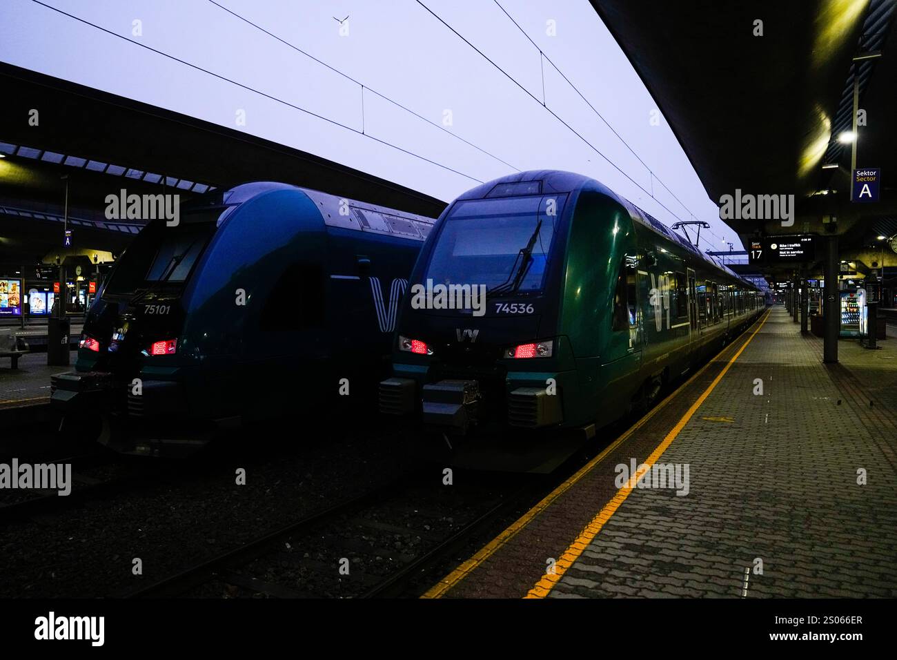 Oslo 20241225. The trains at Oslo S are cancelled. There is a complete ...