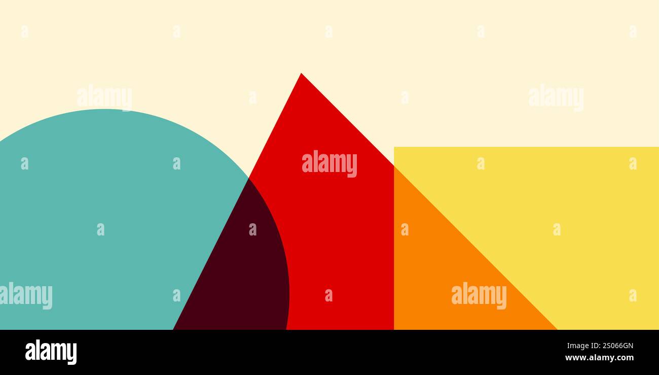 Geometric Objects, Layers with Riso Print Effect - Graphic Element for ...