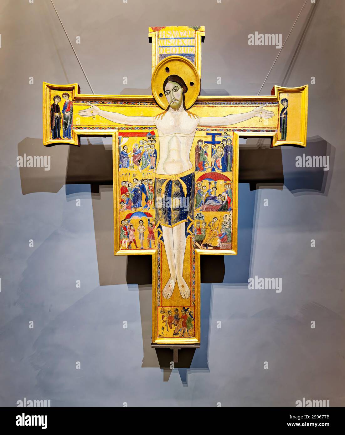 Florence Tuscany Italy. Uffizi Gallery. Crucifix with Scenes from the ...