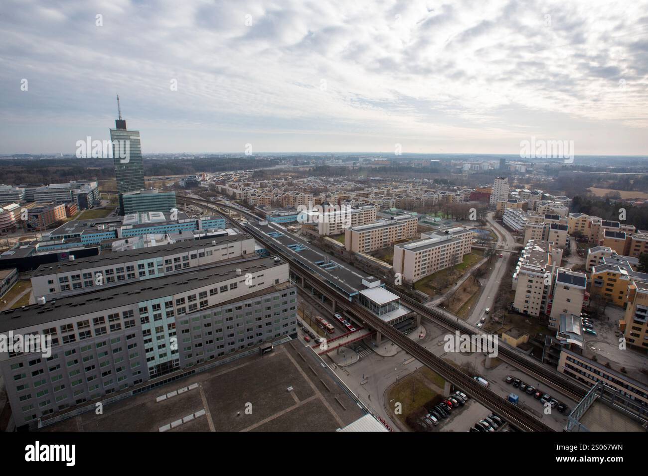 View of Kista and the surrounding area from Kista Tower, Kista Stock ...