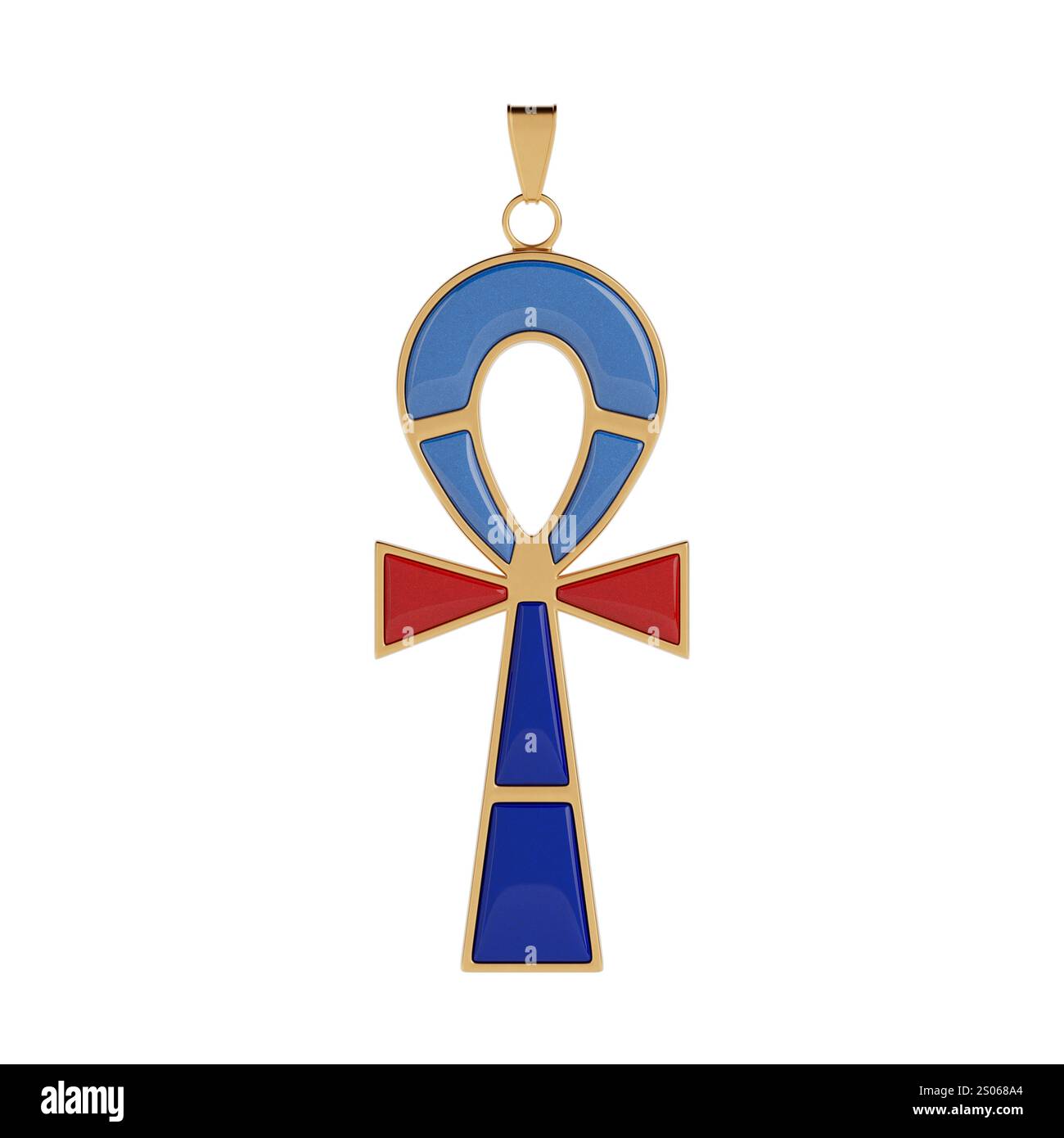 Golden Ankh Egyptian Style Luxury Jewelry Cross on a white background ...