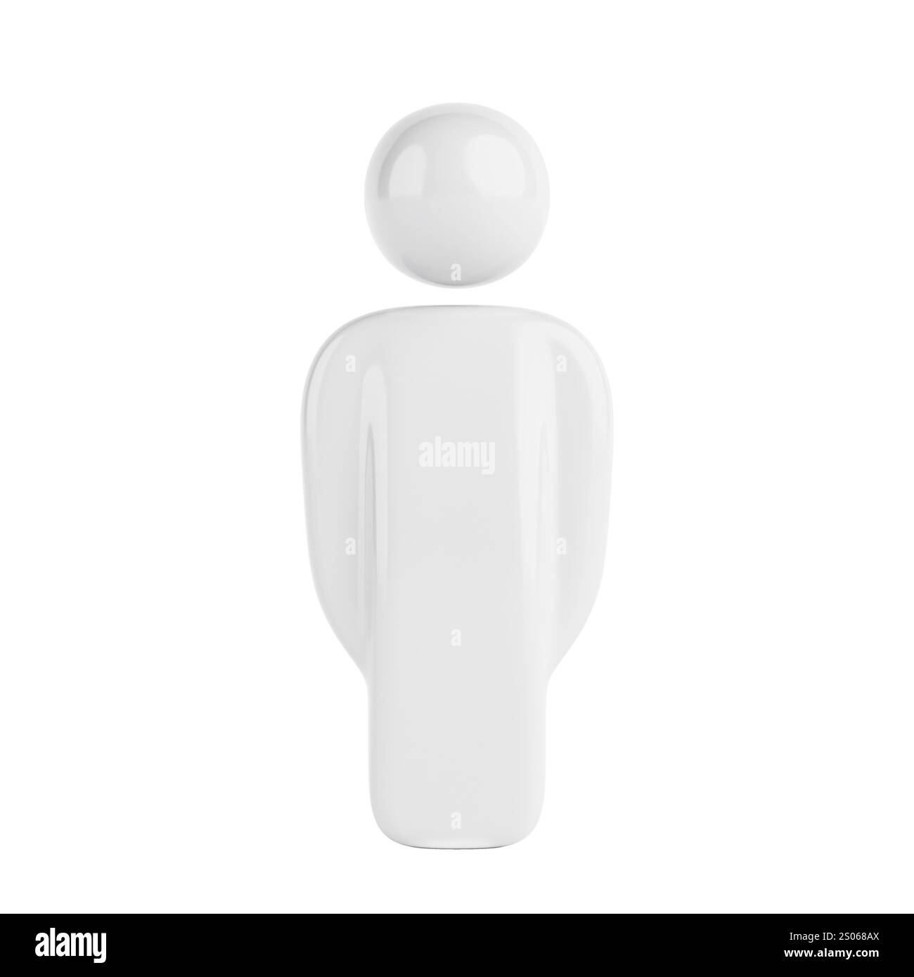 Abstract White Person Character Web Icon in Clay Style on a white ...