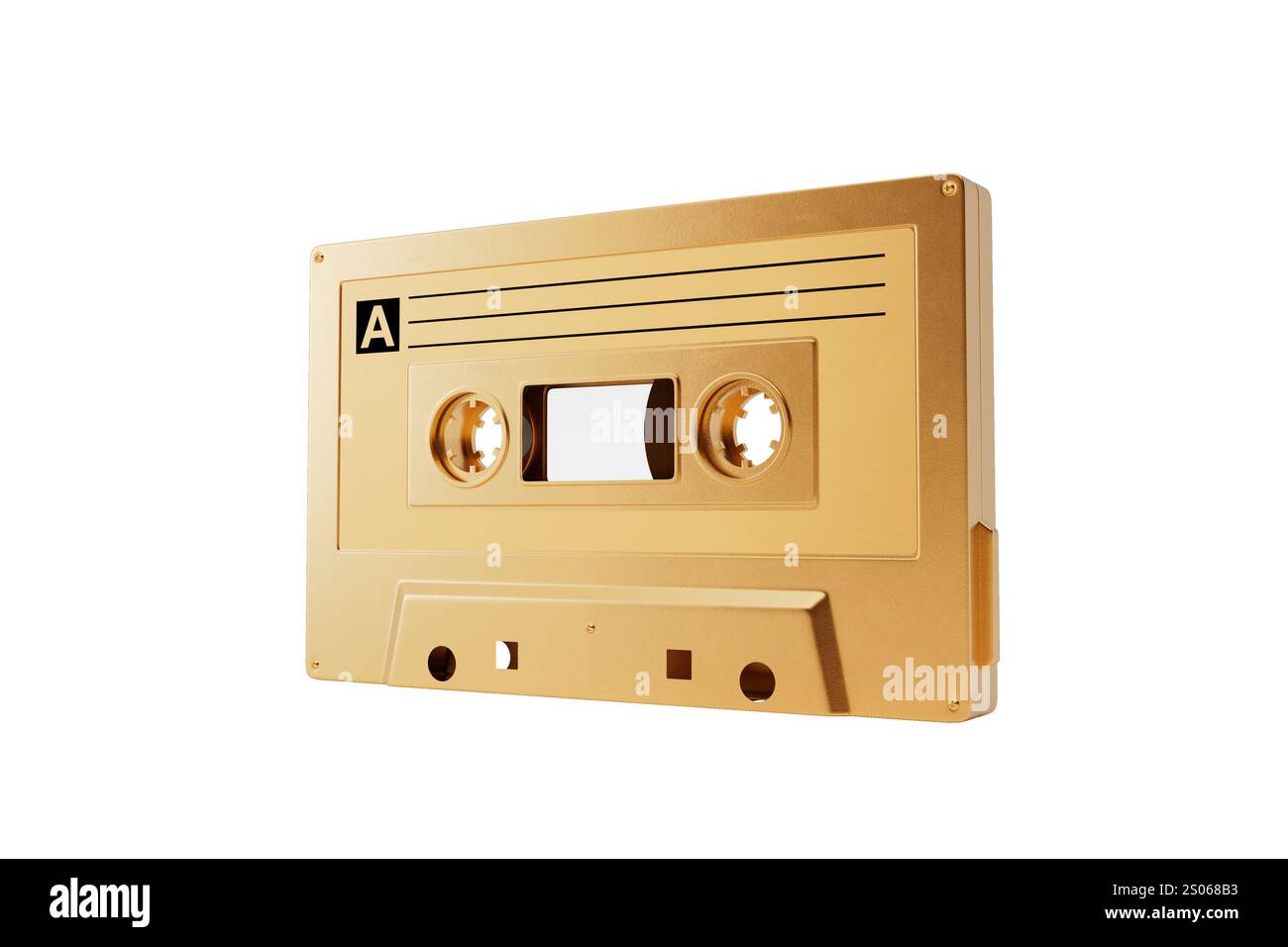 Golden Old Vintage Audio Cassette Tape Mock Up on a white background ...