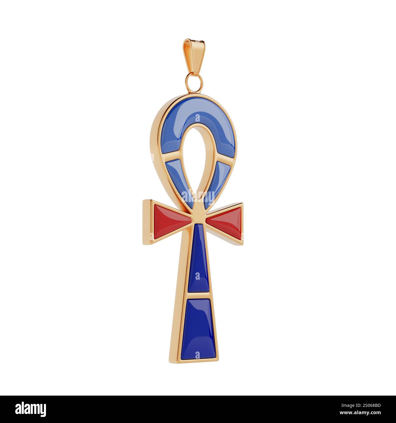 Golden Ankh Egyptian Style Luxury Jewelry Cross on a white background ...