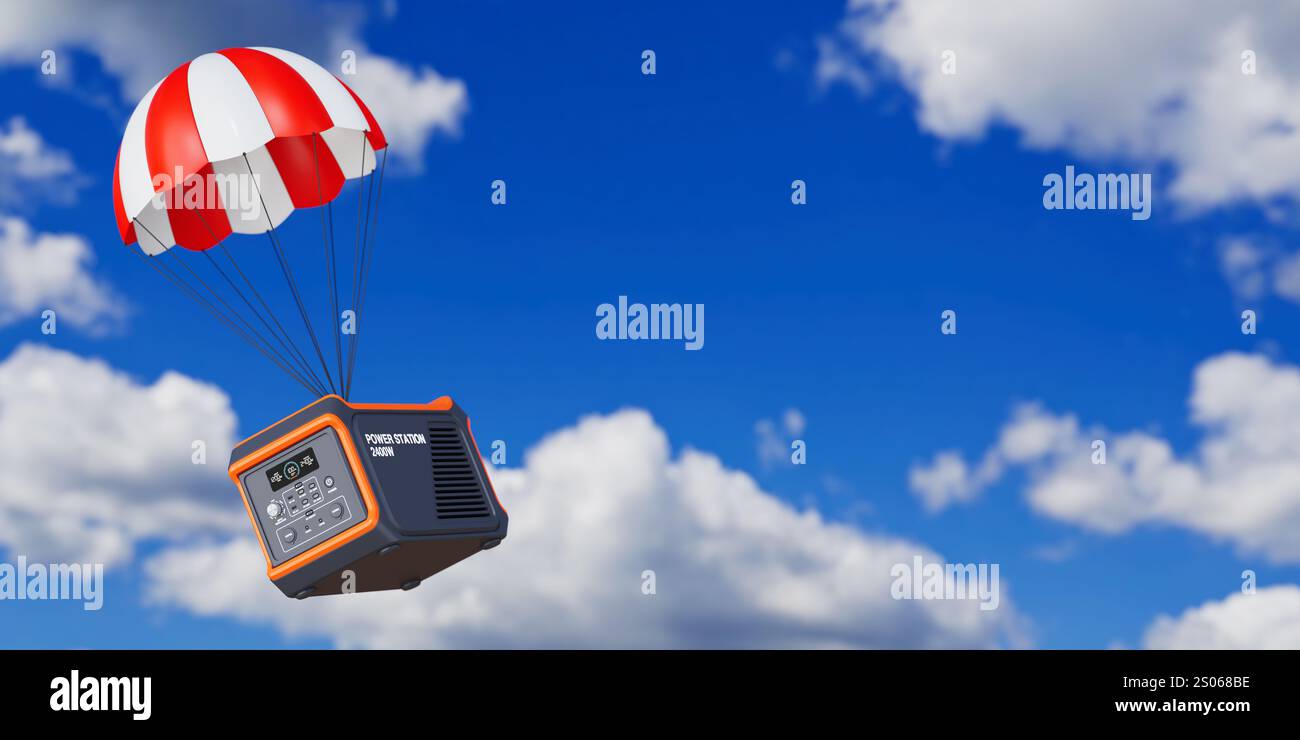 High Capacity Portable Power Generator Station Descends Down by ...