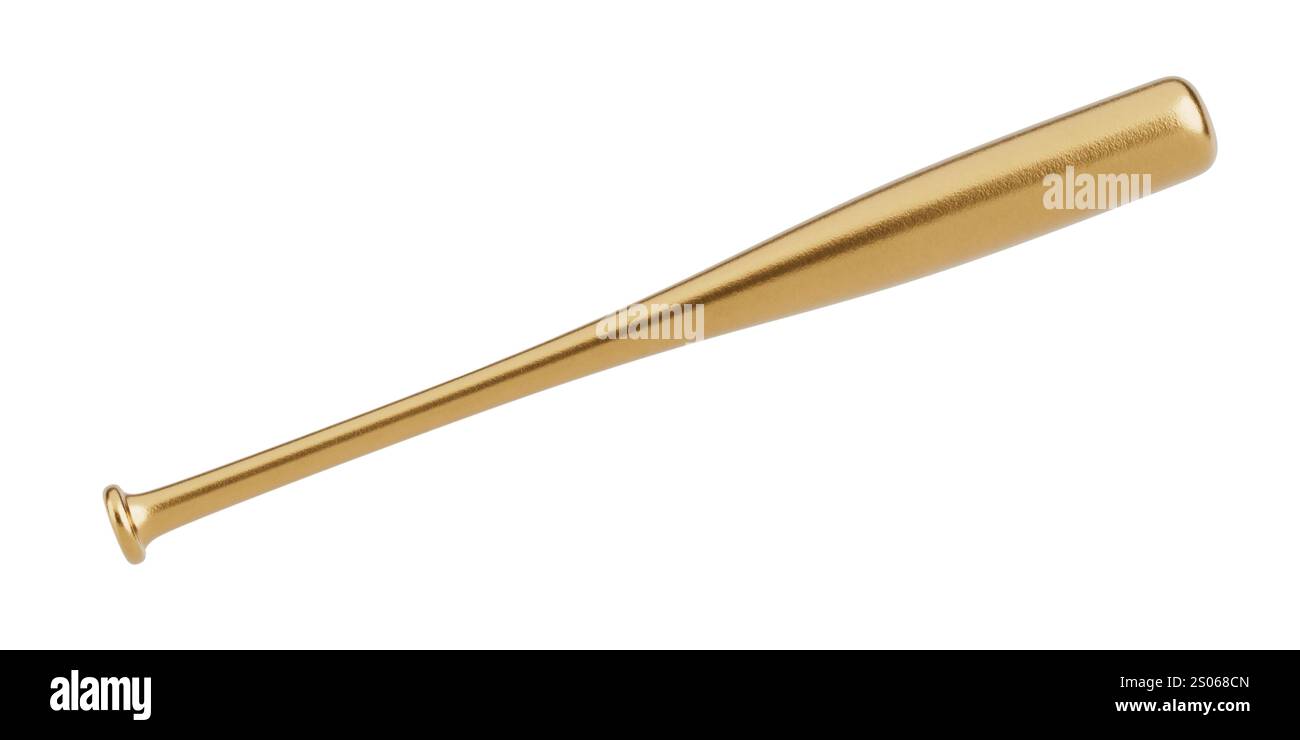 Golden Baseball Bat on a white background. 3d Rendering Stock Photo - Alamy