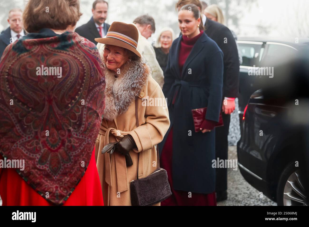 Norway's Queen Sonja arrives for the service in Holmenkollen Chapel in ...
