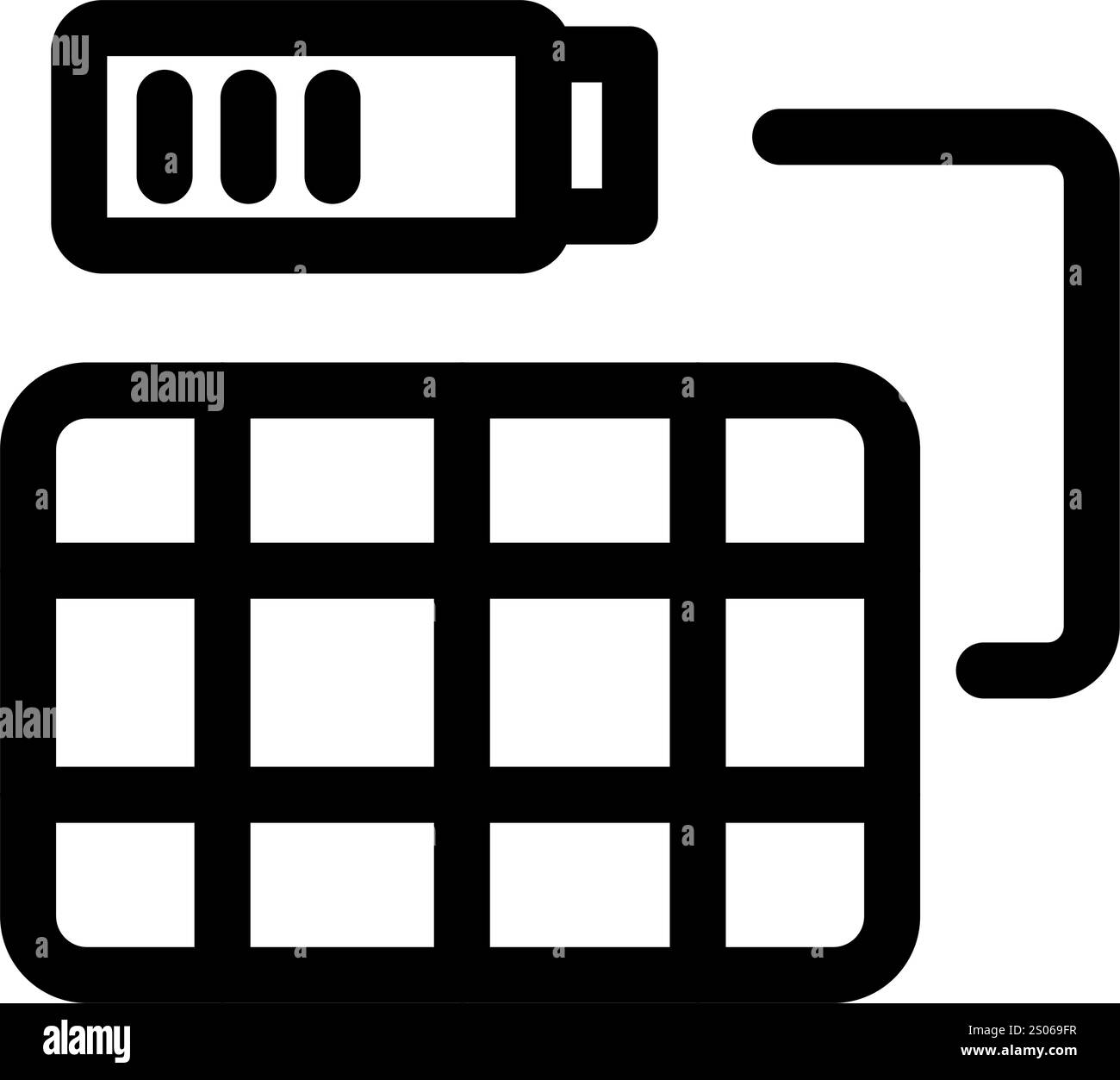 Solar panel charging a battery symbol - renewable energy ...