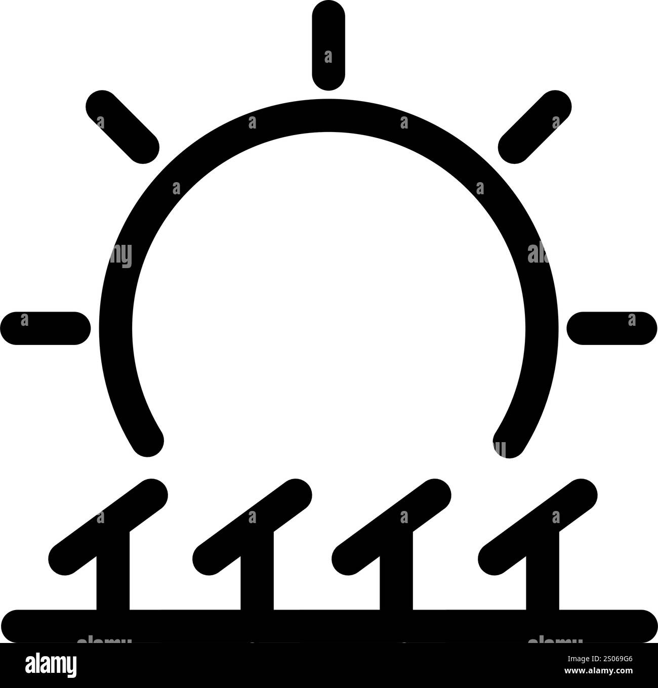 Solar panel farm symbol - renewable energy, sustainability and ecology ...