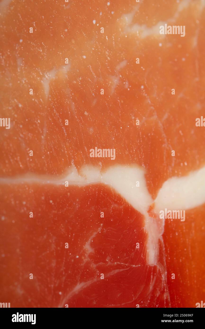 Close Up of Thin Cut Meat Bacon Macro Juicy Pork Stock Photo - Alamy