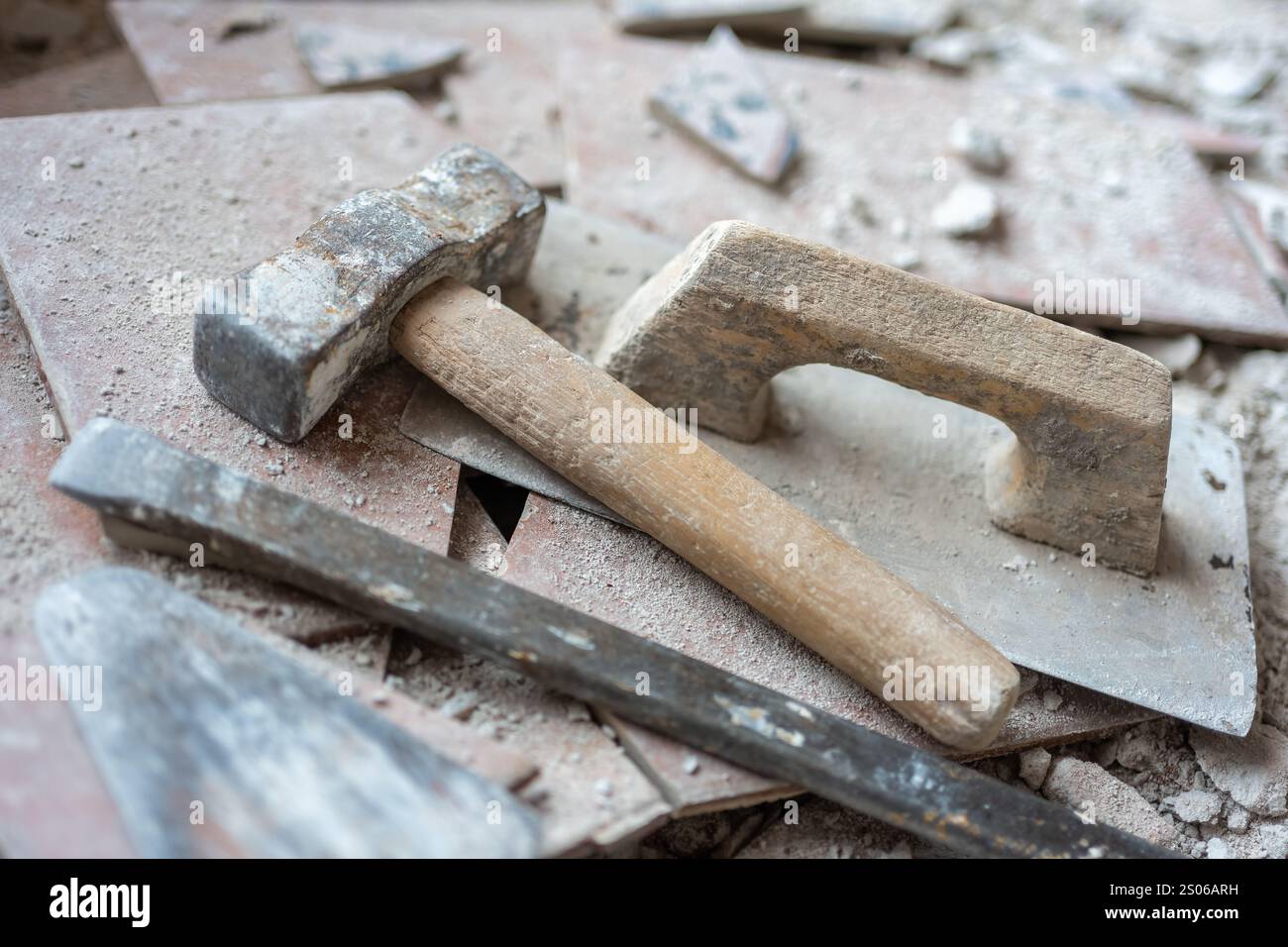 Tools for doing demolition by hand and masonry work Stock Photo - Alamy