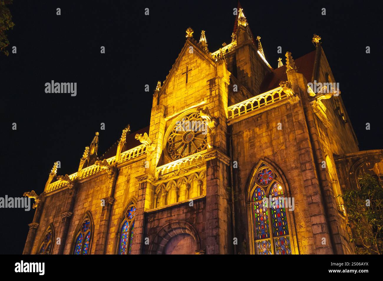 Beautiful medieval Catholic cathedral in European style in Ba Na Hills ...