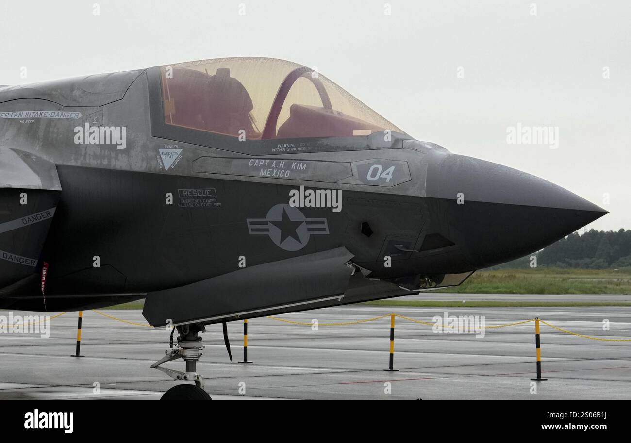 A U.S. F-35B stealth fighter is pictured at Nyutabaru Air Base of the Japan Air Self-Defense ...