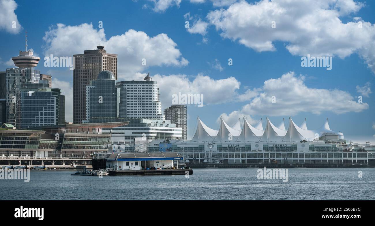 Vancouver, BC Canada. Panoramic view of Coal Harbor in Downtown ...