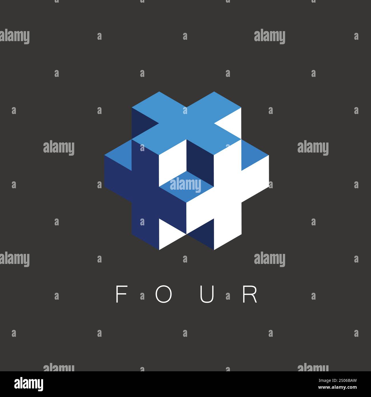 Vector three crosses connected into a symbol Stock Vector Image & Art ...