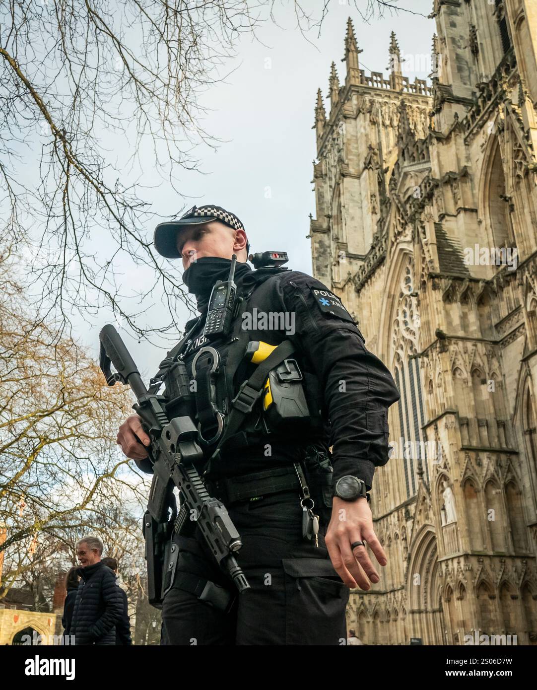 Police activity near York Minster while the Christmas Day Festal ...