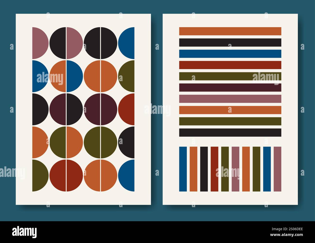 Bauhaus simple aesthetic vector design collection. Modernism template ...