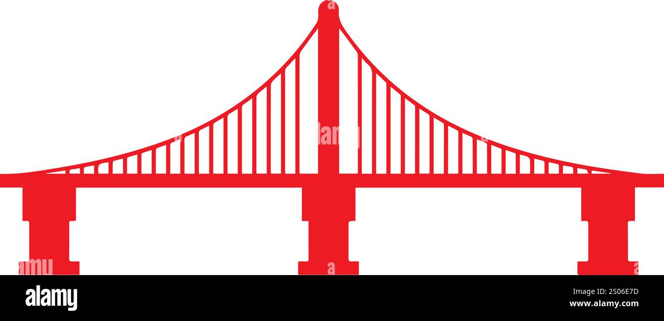 vector colorful bridge, city bridge, crossing illustration, icon Stock ...