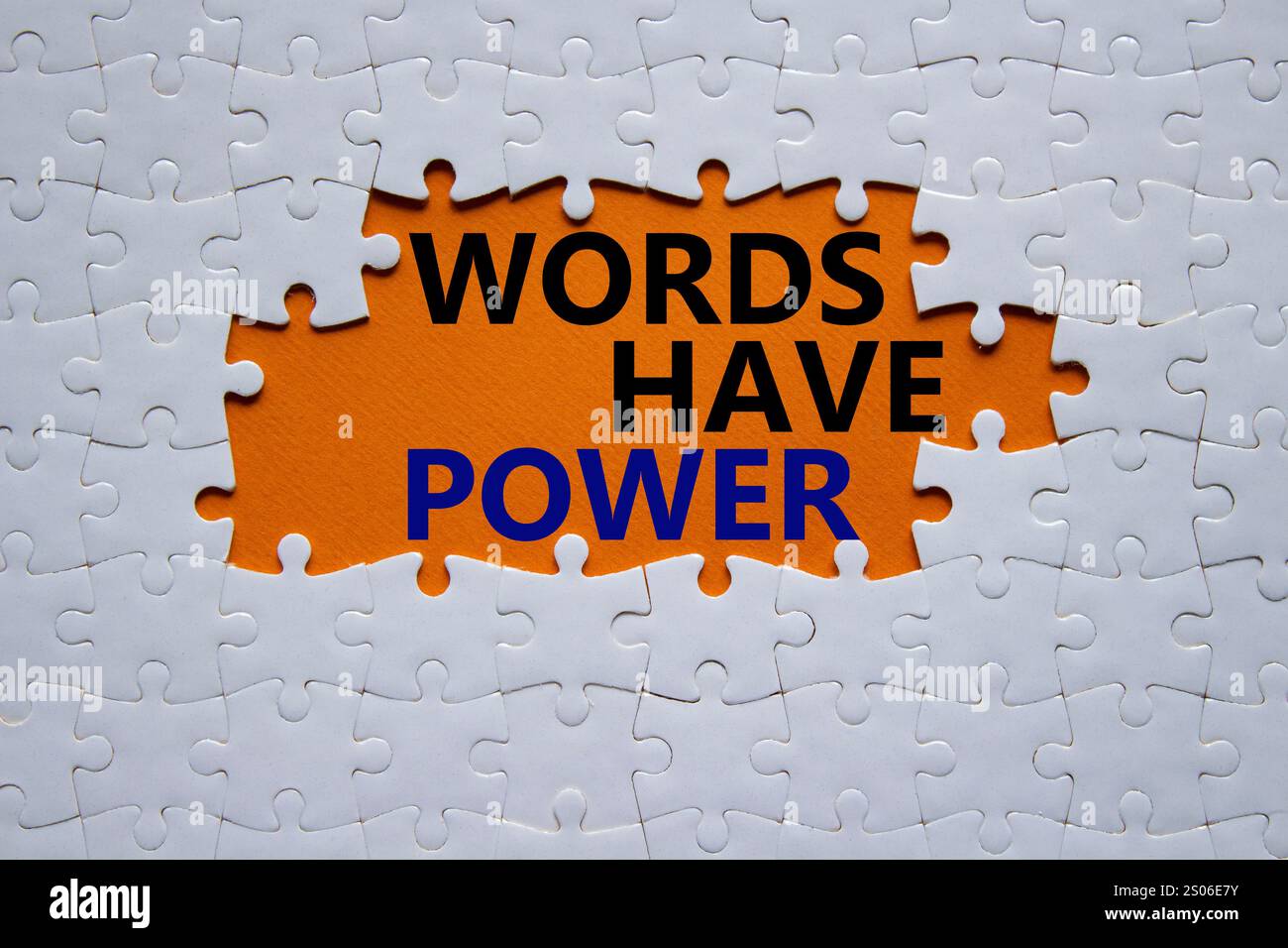 Words have power symbol. Concept words Words have power on white puzzle ...