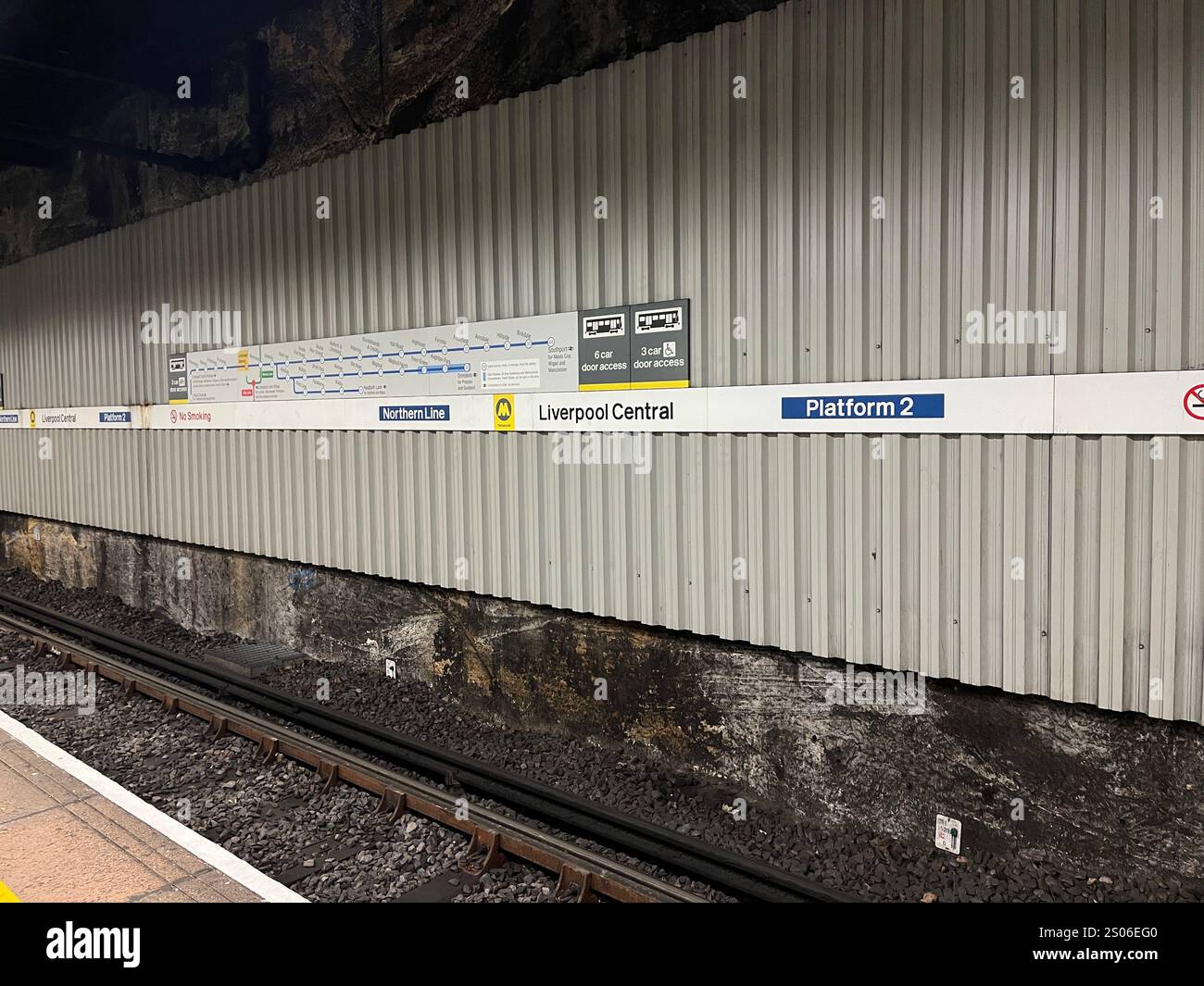 Liverpool Central Station underground view of signage Stock Photo - Alamy