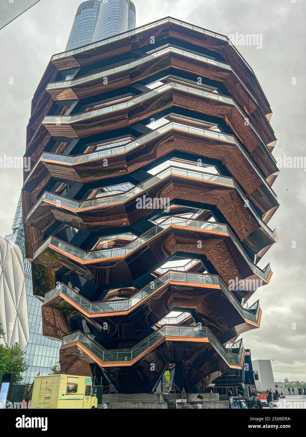 The Vessel at Hudson Yards Staircase in New York City, NY, USA Stock ...