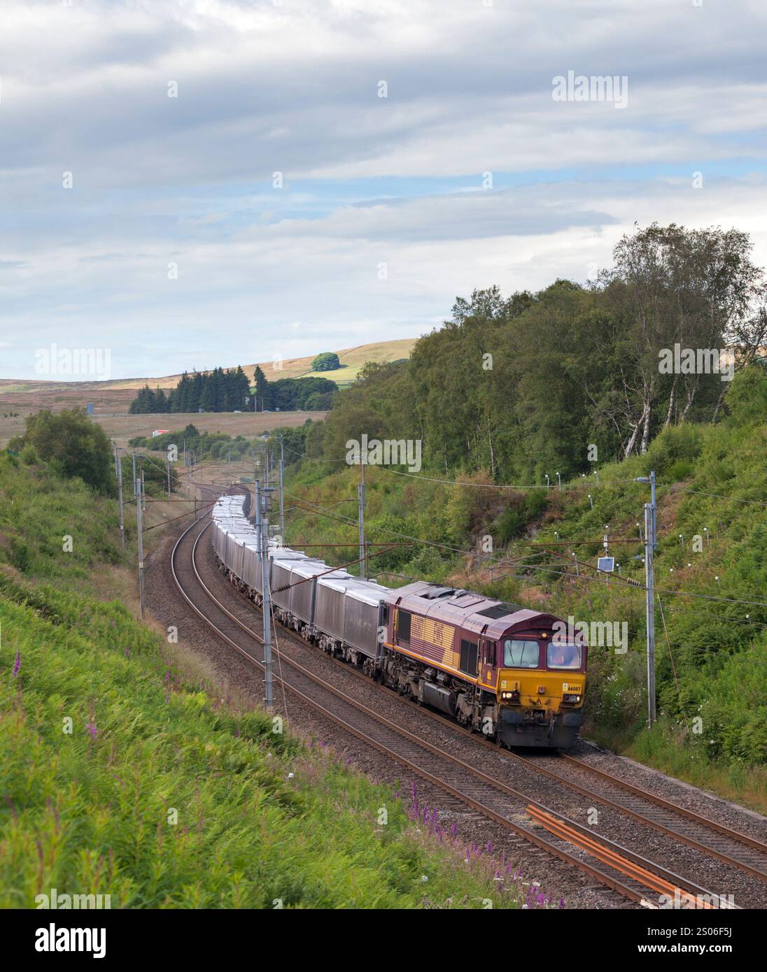 DB cargo Class 66 locomotive 66087 on the west coast main line in ...