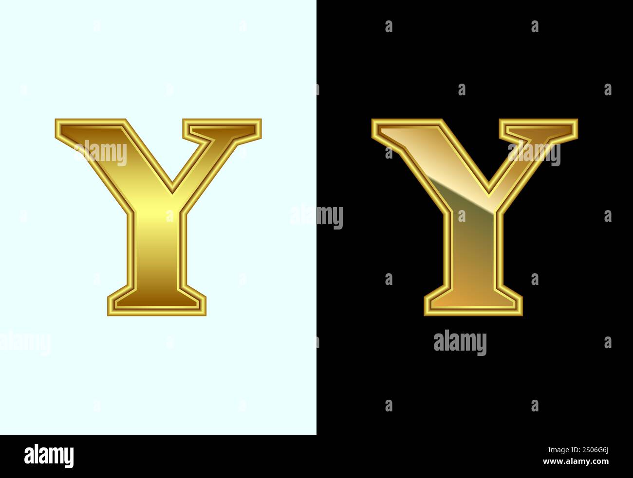 English alphabet Y in gold color style. Graphic alphabet symbol for ...