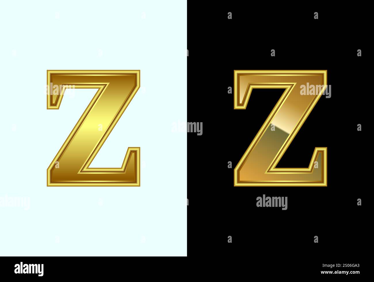 English alphabet Z in gold color style. Graphic alphabet symbol for ...