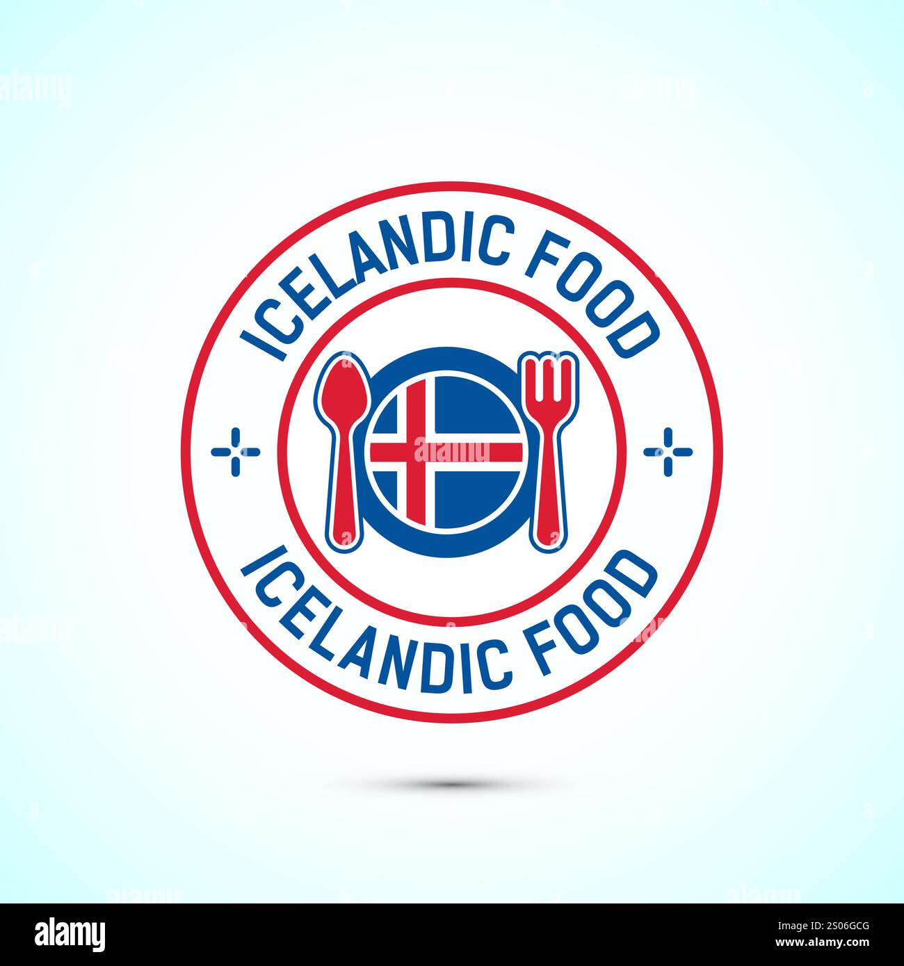 Icelandic food icon badge with flag, suitable for restaurant business ...