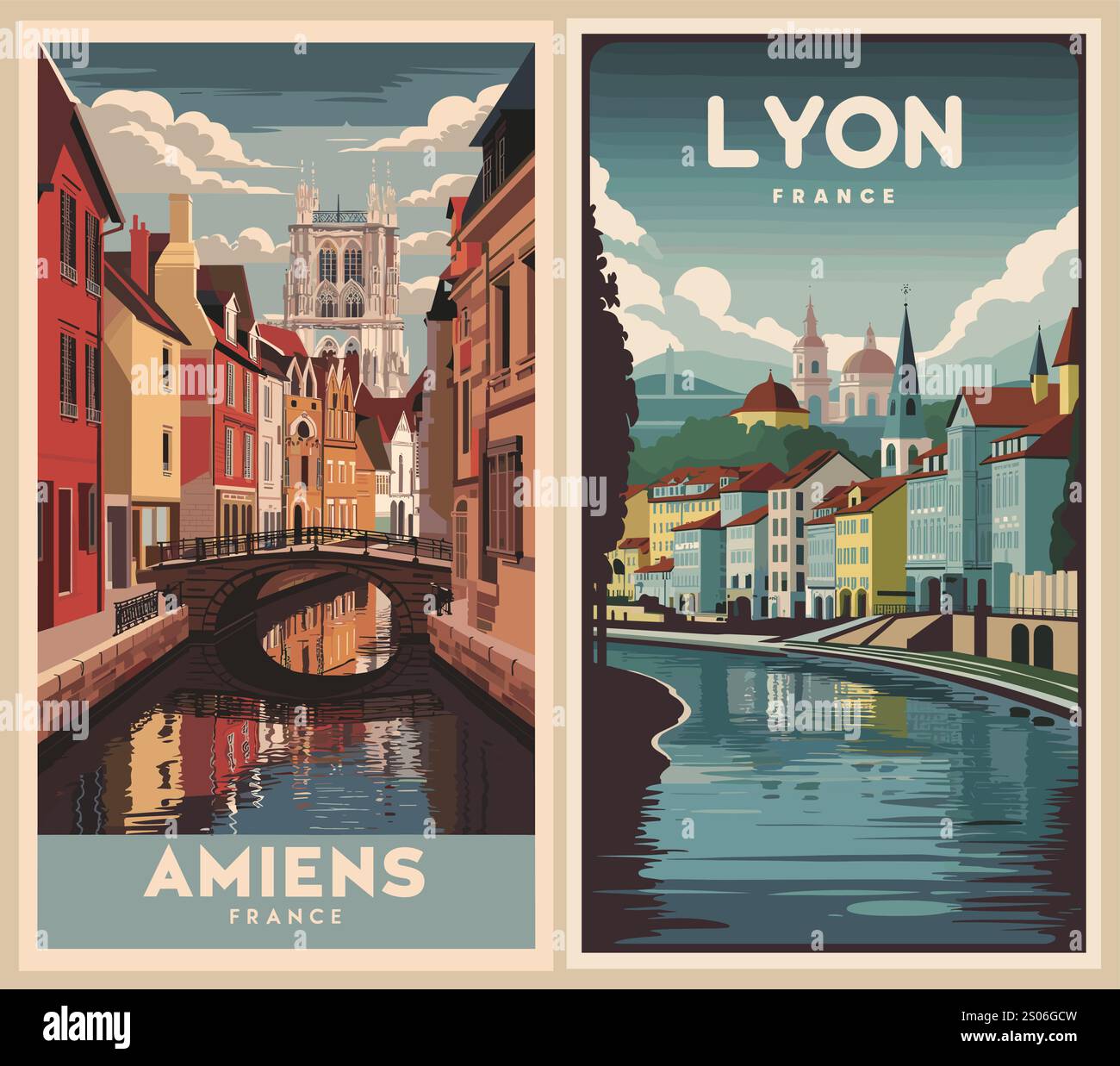 Set of France Travel Posters in retro style Stock Vector Image & Art ...