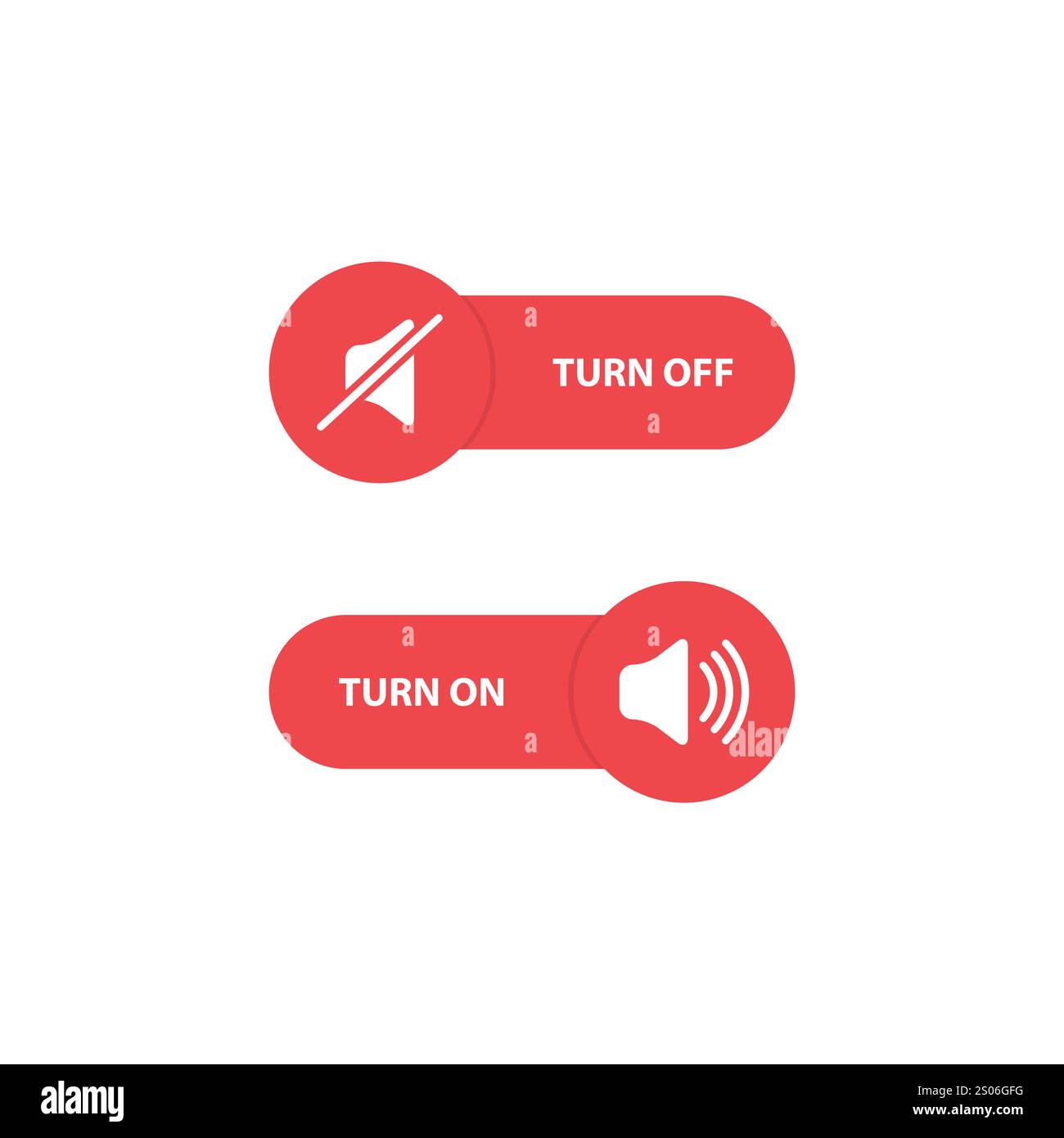 Volume control red buttons. Turn off and turn on sound. Toggle switch ...