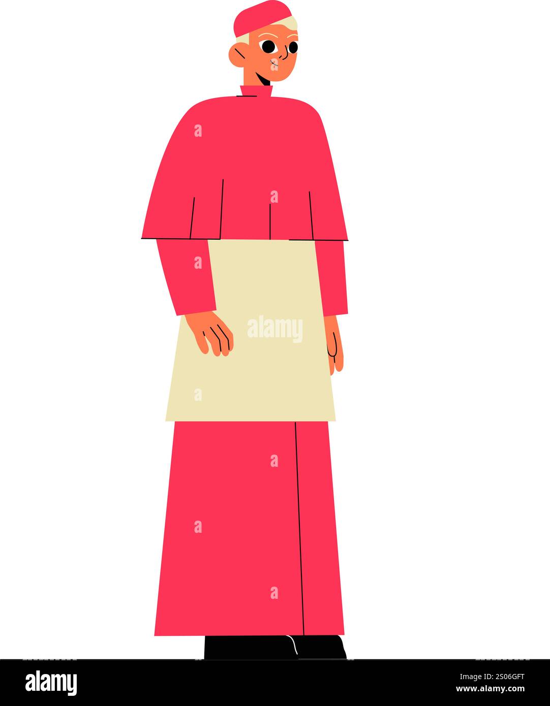 Male Religious Leader In Traditional Attire In Flat Vector Illustration ...