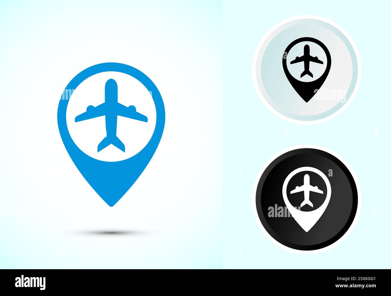 Airplane Icon Button Design Illustration. Flight Transport Sign. Travel ...