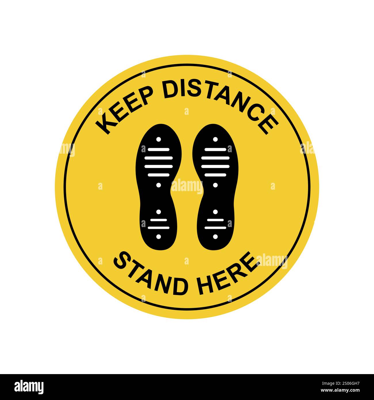 Stand here. Keep social distancing icon. Footprint sign. Social ...