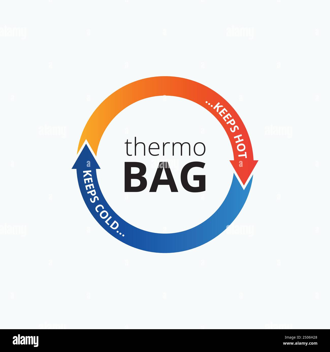 Thermo bag icon. Keeps hot and keeps cold. Logo for delivery bag ...