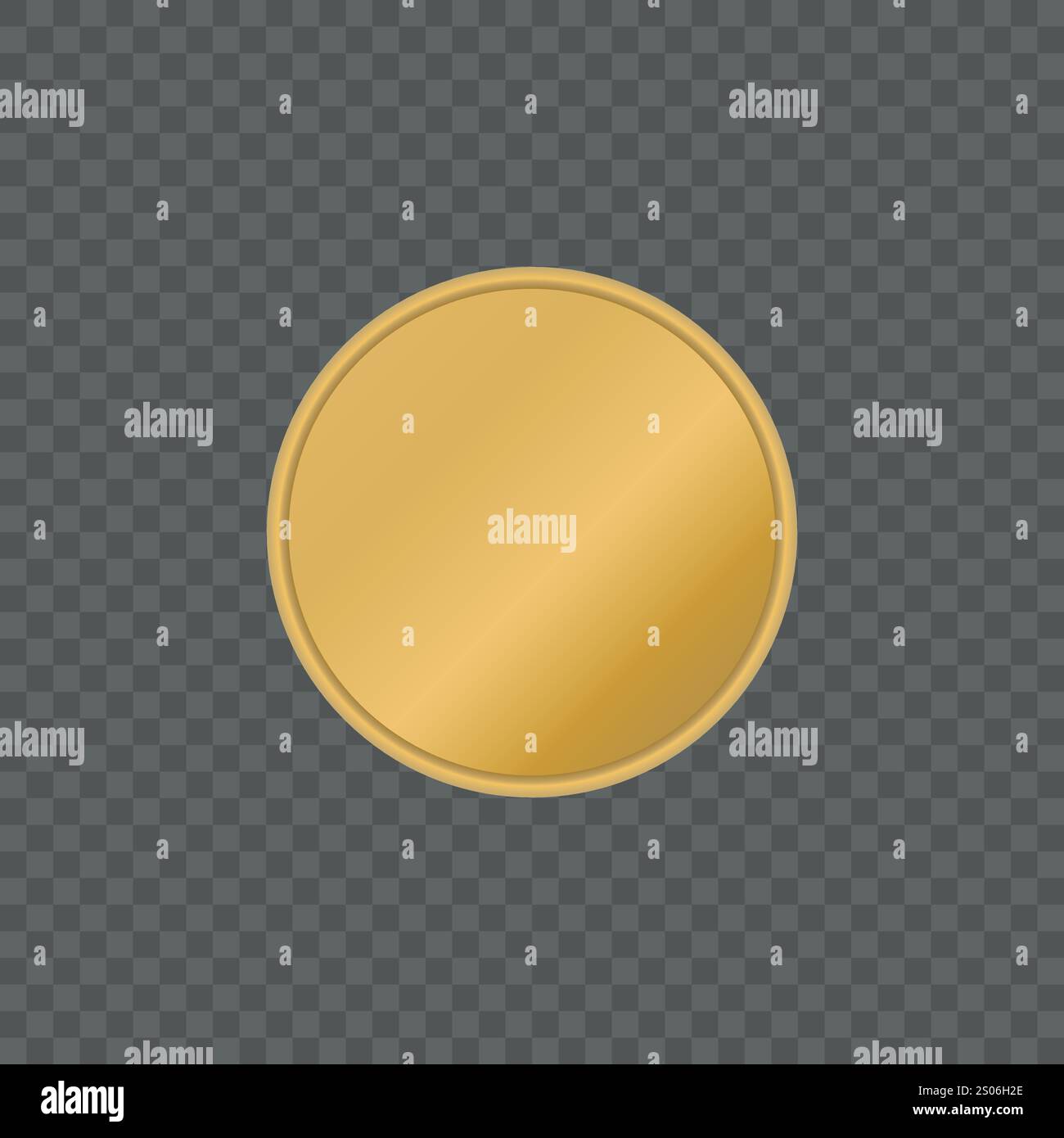 Gold coin mockup on transparent background. Realistic golden mock up ...